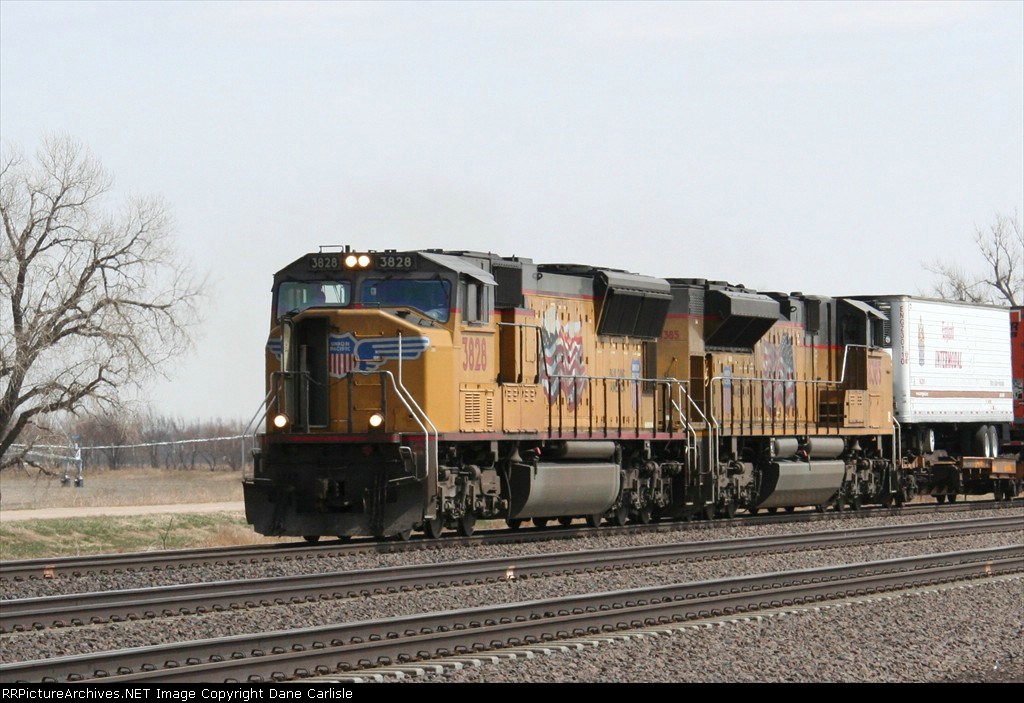 UP 3828 leads a WB Shooter past Windmill Rd @ 13:19